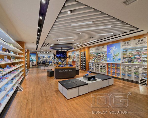 FT64 Eco-Friendly Wood Sport Shoe Store Furniture For Xtep_