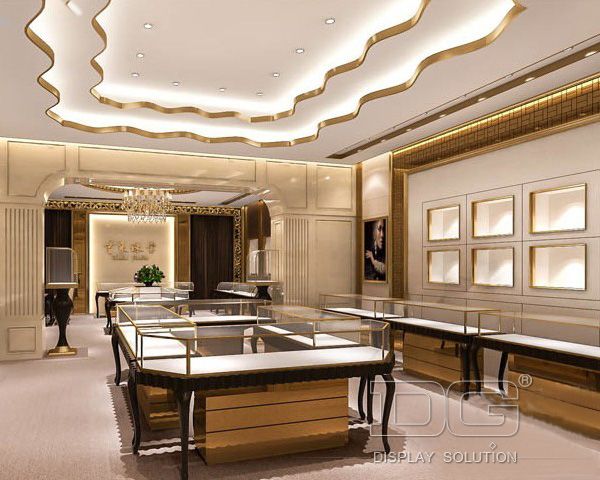 DG Showcase Luxury Glossy Jewellery Display Counter Showcase Design